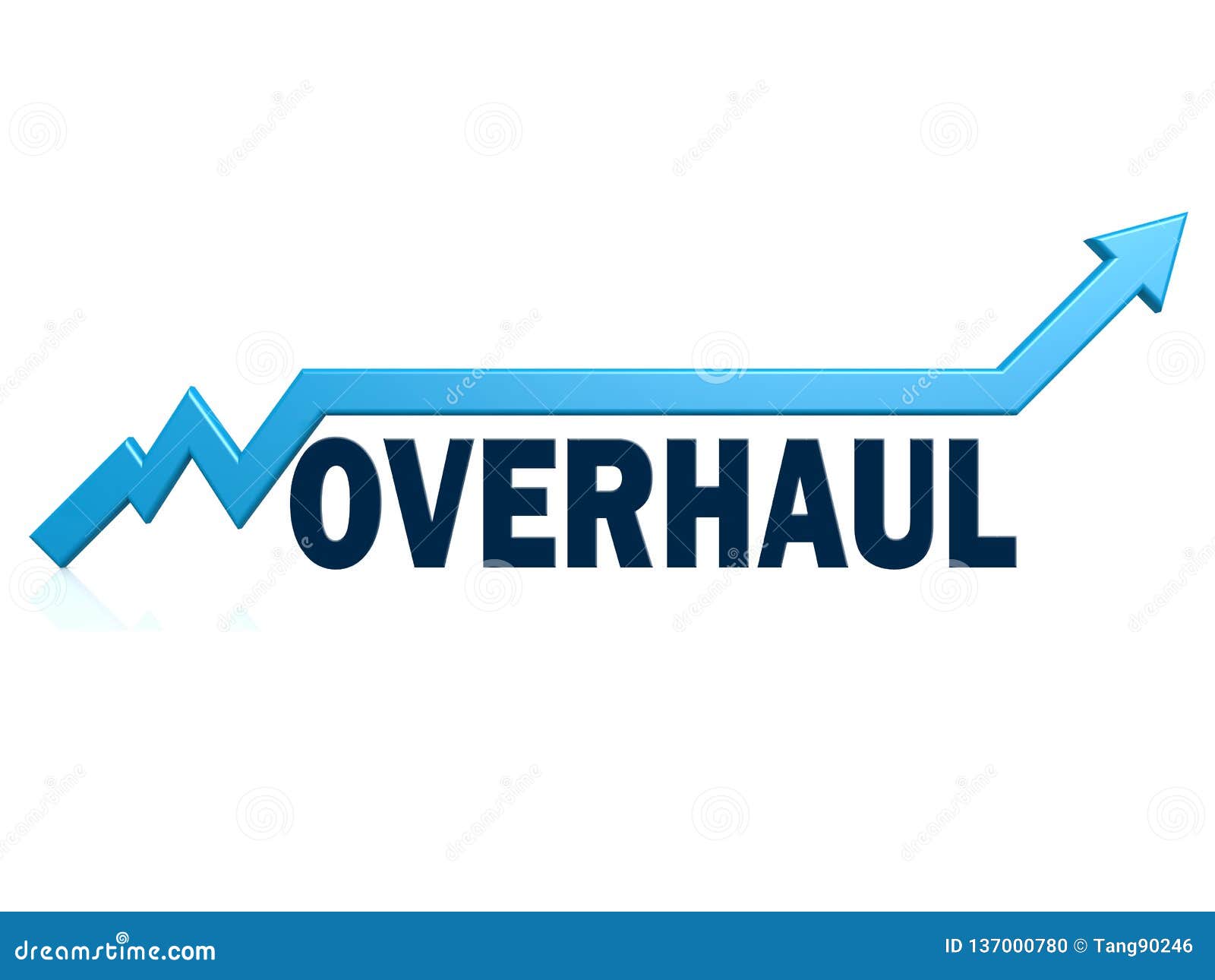 Overhaul Word with Blue Grow Arrow Stock Illustration - Illustration of ...