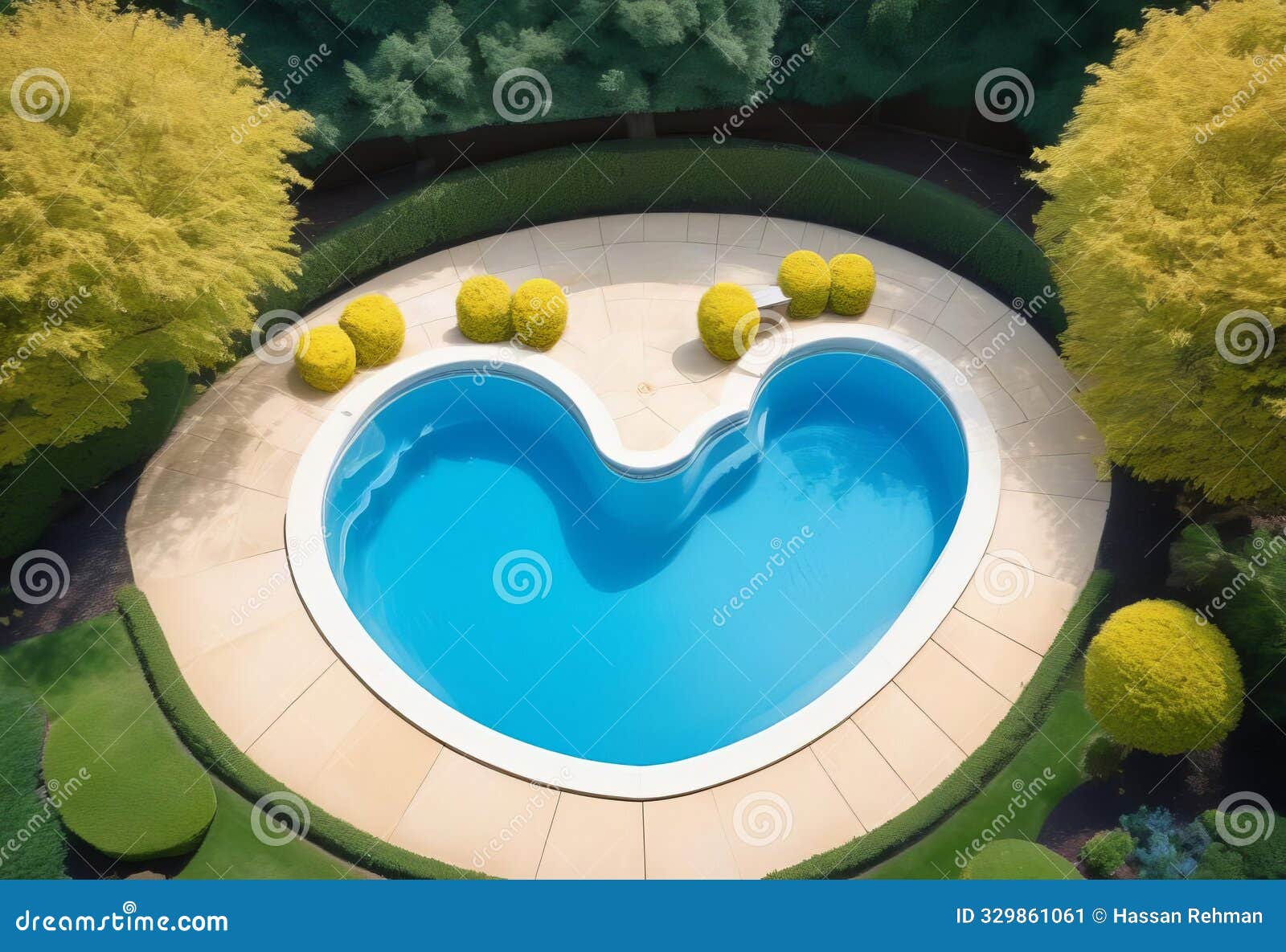 Overhead Aerial of Heart Shaped Swimming Pool in a Back Yard Stock ...