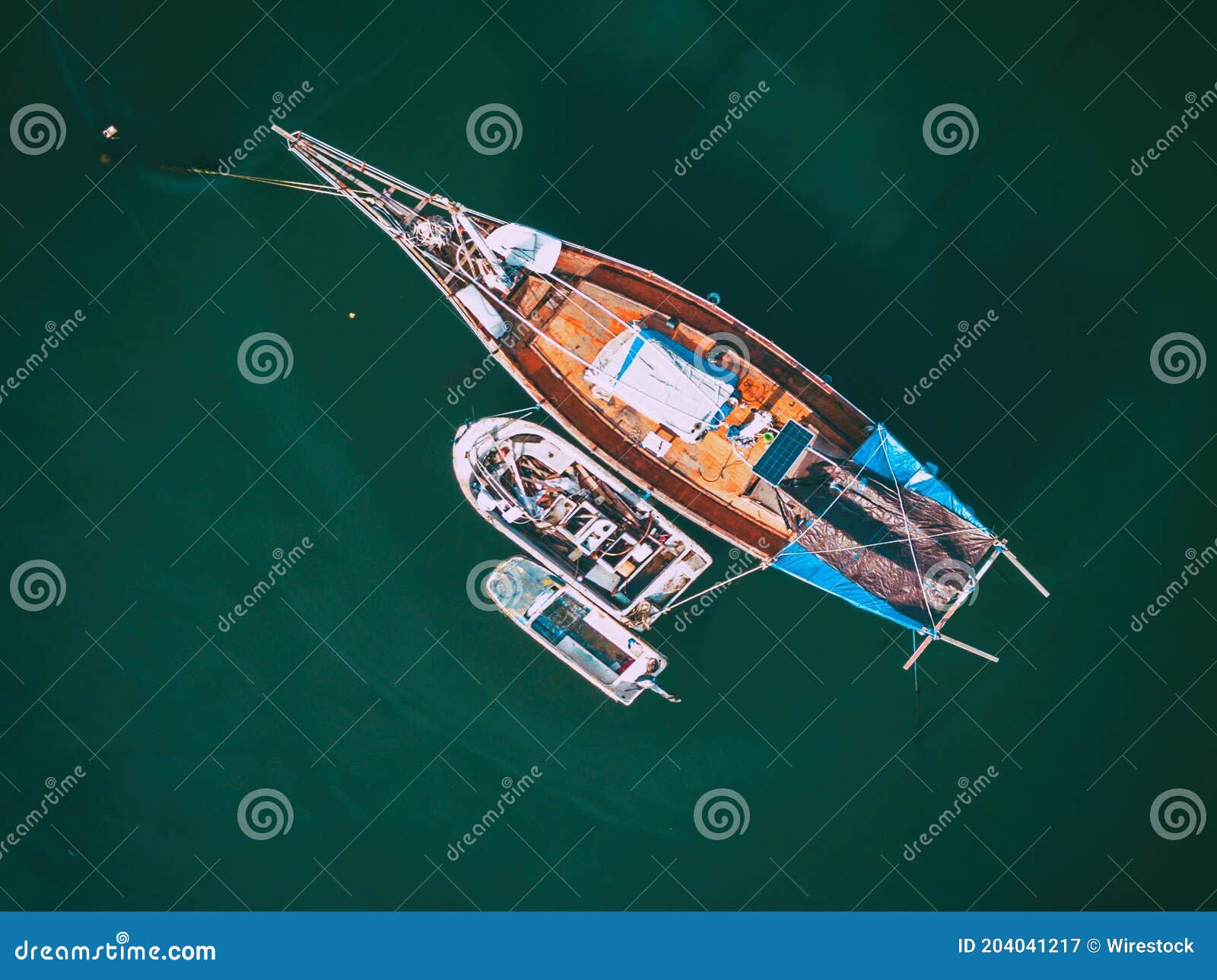 Overhead Aerial Shot of a Boat at the Beach Stock Image - Image of ...