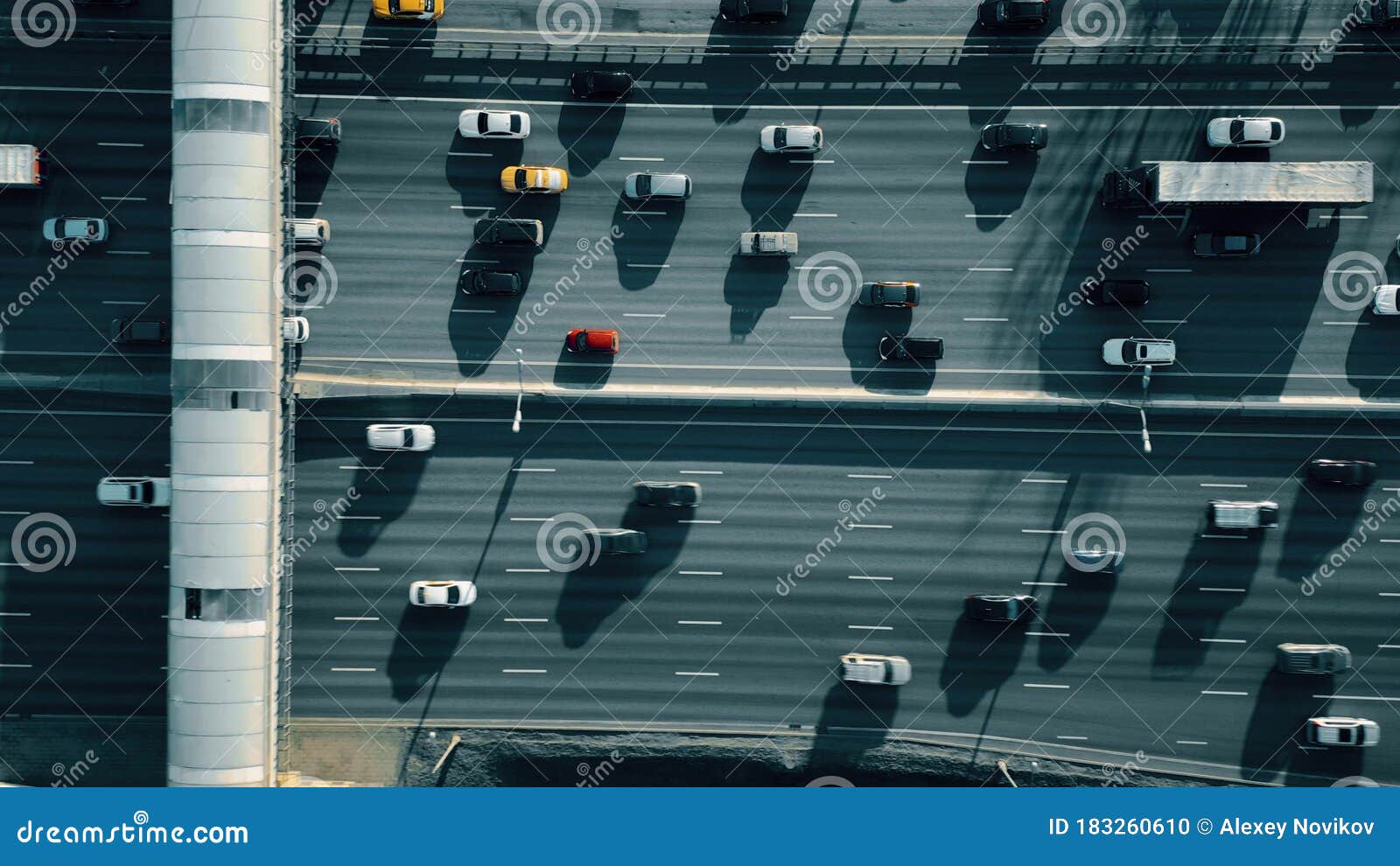 Overhead Aerial View of a Busy Highway Stock Photo - Image of ...