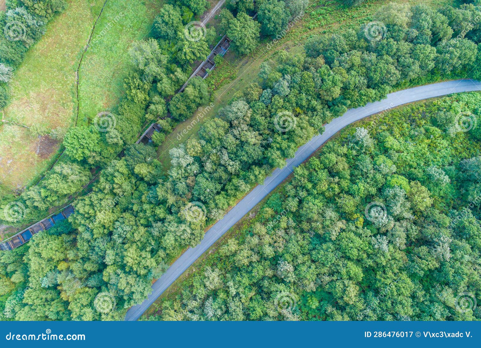 Overhead Aerial View of a Mountain Road Stock Image - Image of sunset ...