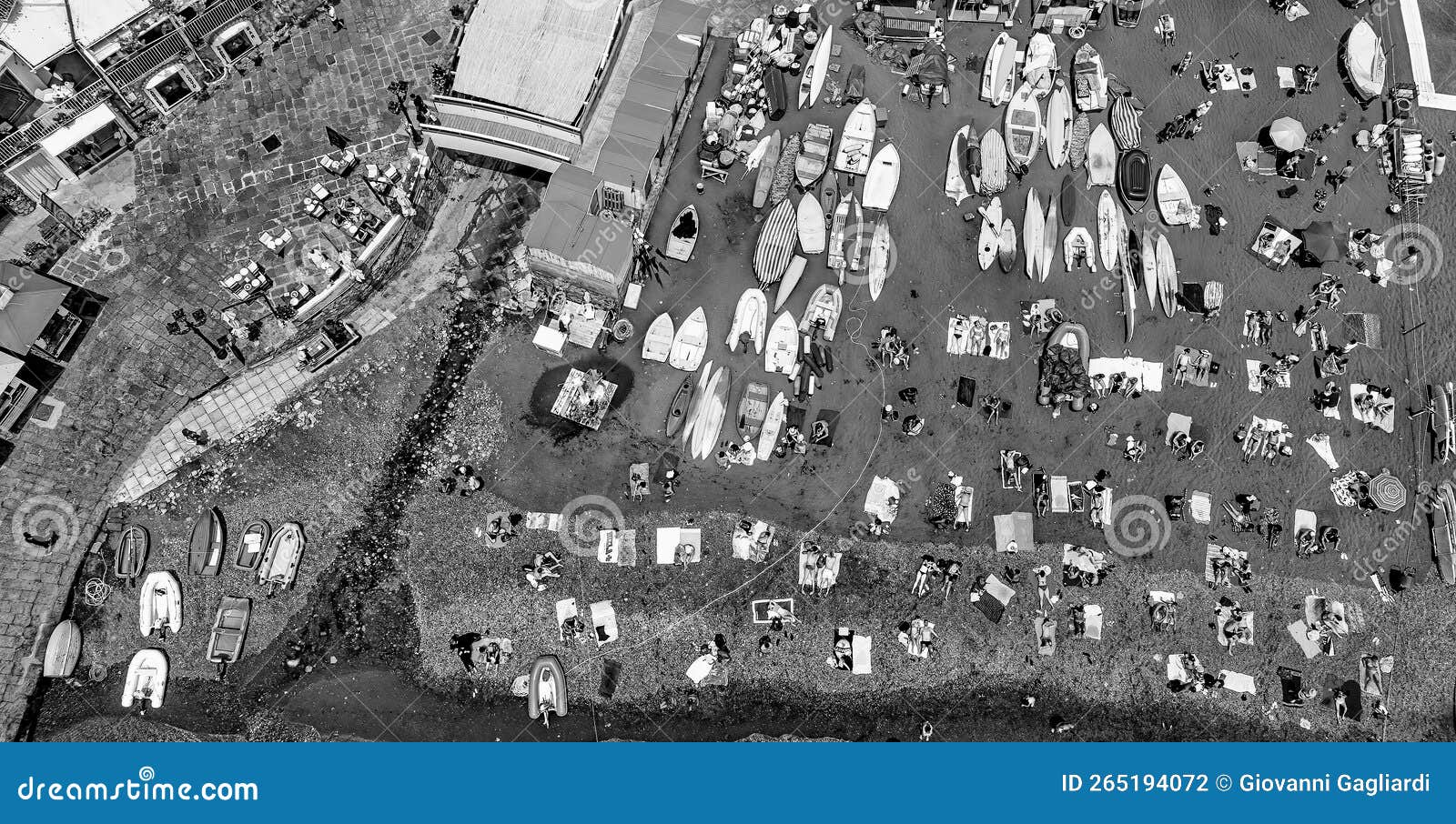 Overhead Aerial View of People Relaxing on a Beautiful Beach Stock ...