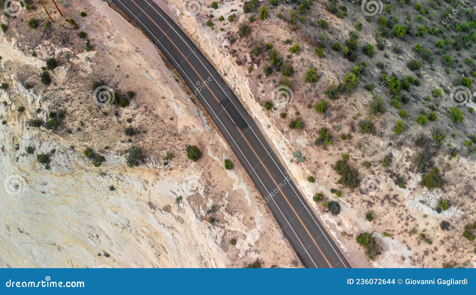 Overhead Aerial View of Road Across the Canyon Stock Photo - Image of ...