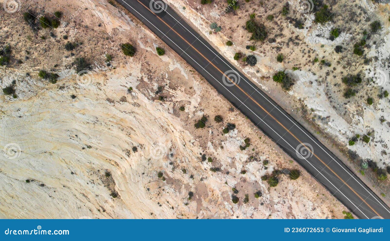 Overhead Aerial View of Road Across the Canyon Stock Image - Image of ...