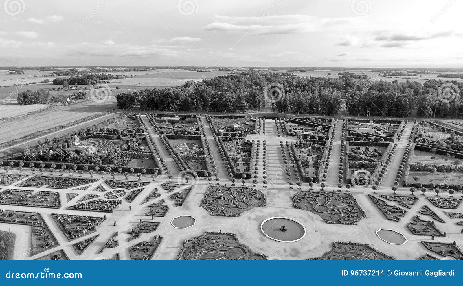 Overhead Aerial View of Rundale Castle, Lithuania Stock Photo - Image ...