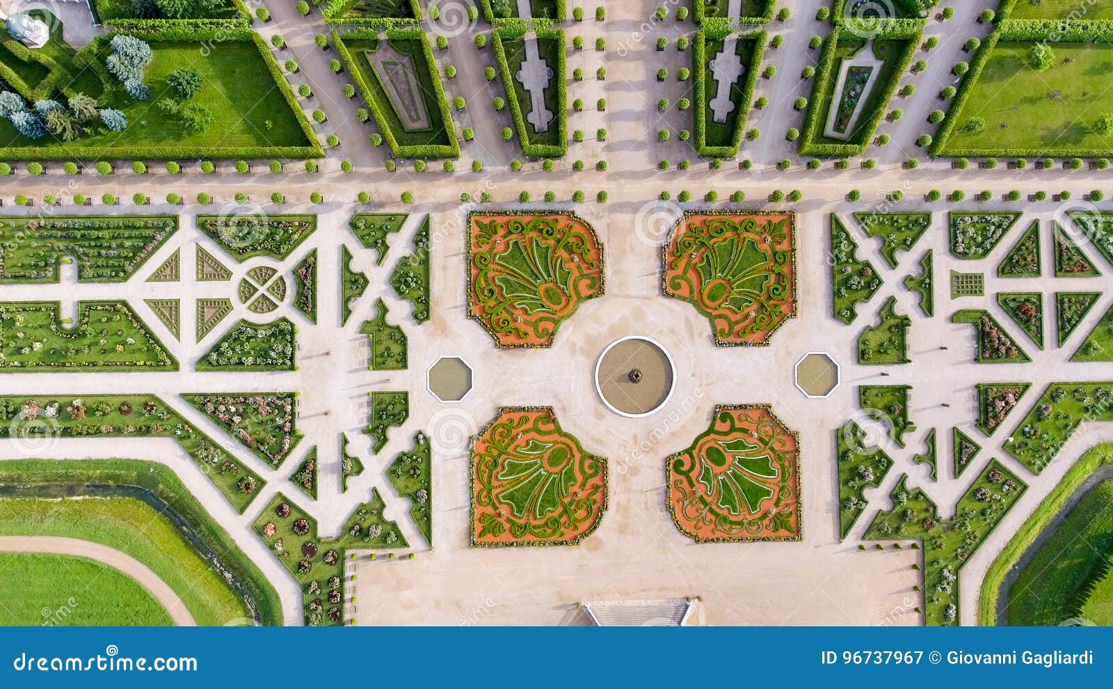 Overhead Aerial View of Rundale Castle, Lithuania Stock Image - Image ...