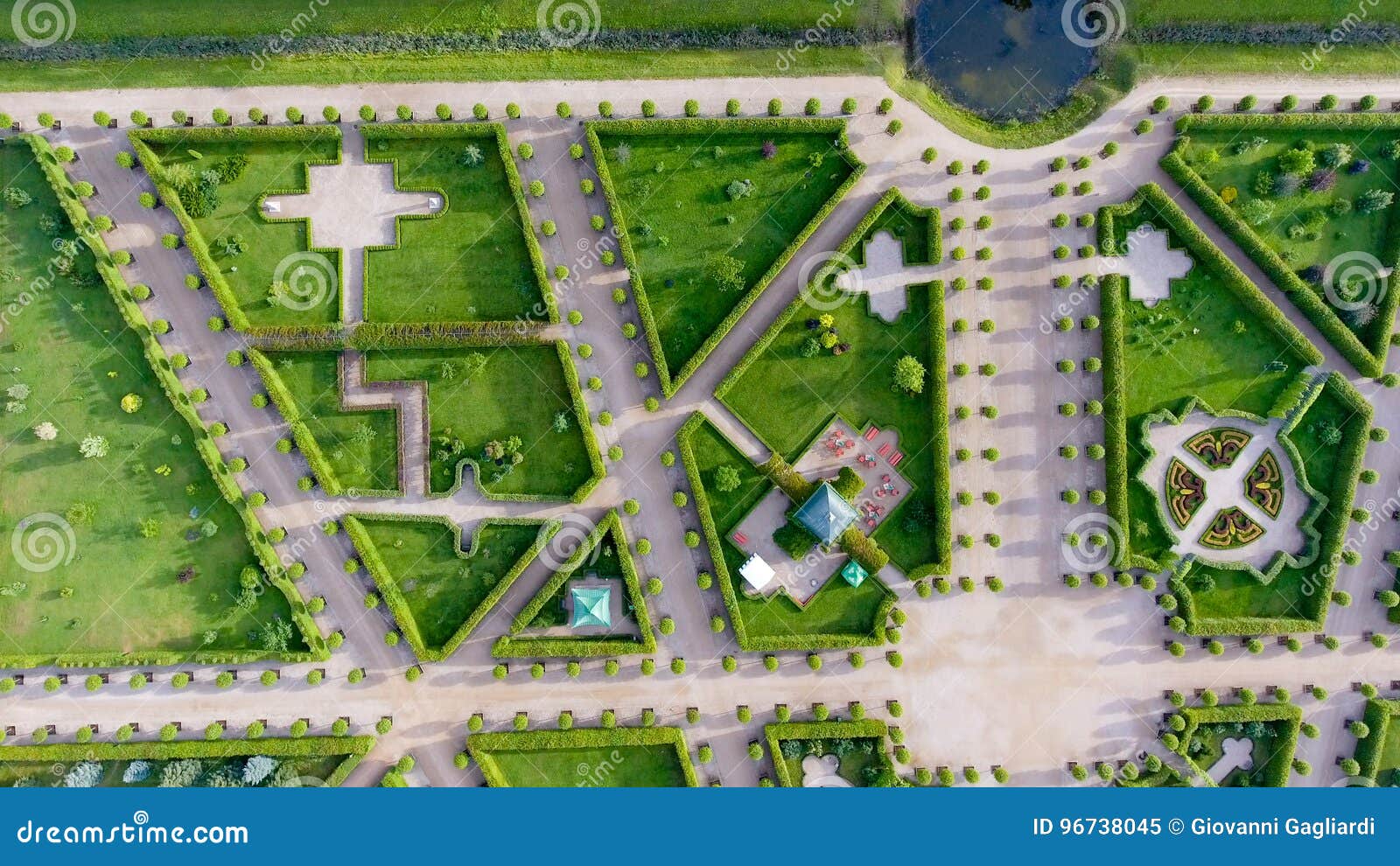 Overhead Aerial View of Rundale Castle, Lithuania Stock Image - Image ...