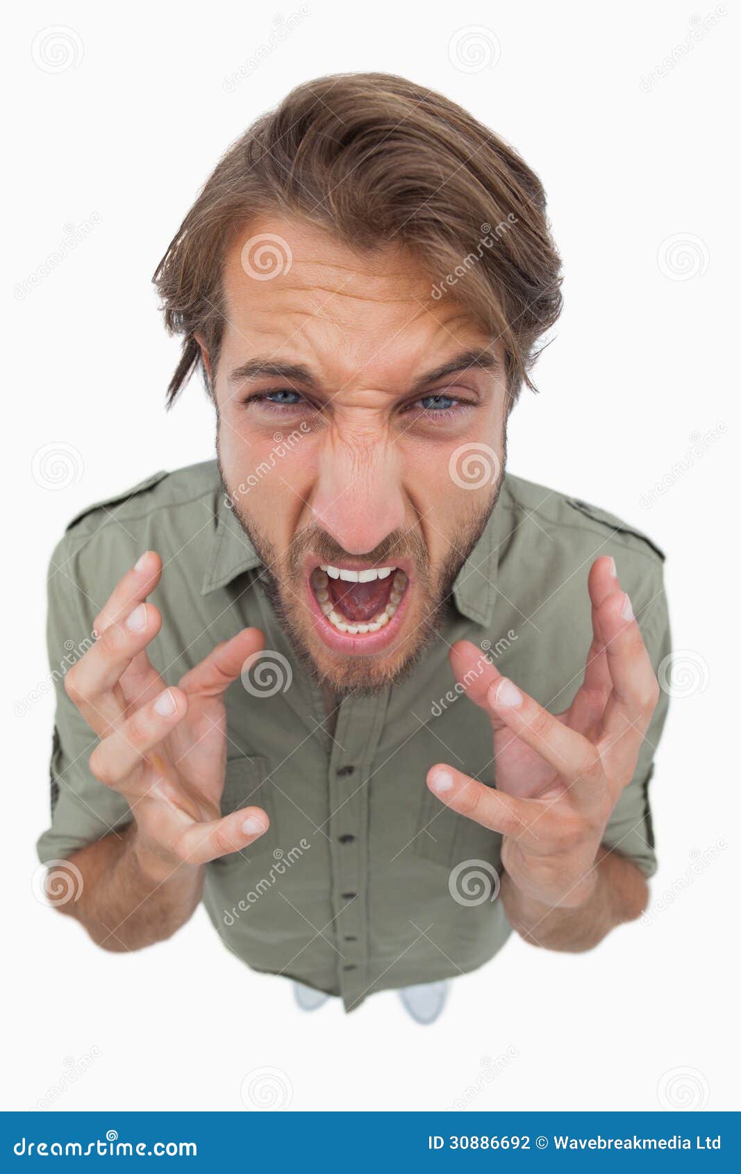 Overhead Angle of Angry Man Stock Photo - Image of riled, hipster: 30886692