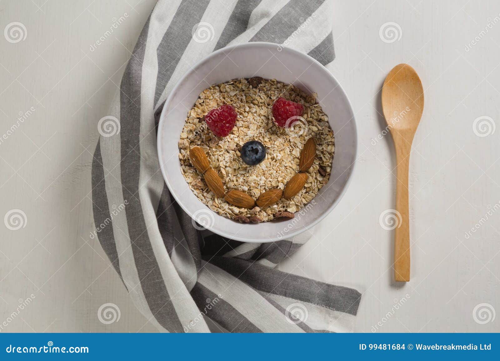 Breakfast Cereals Forming a Smiley Face Stock Photo - Image of diet ...