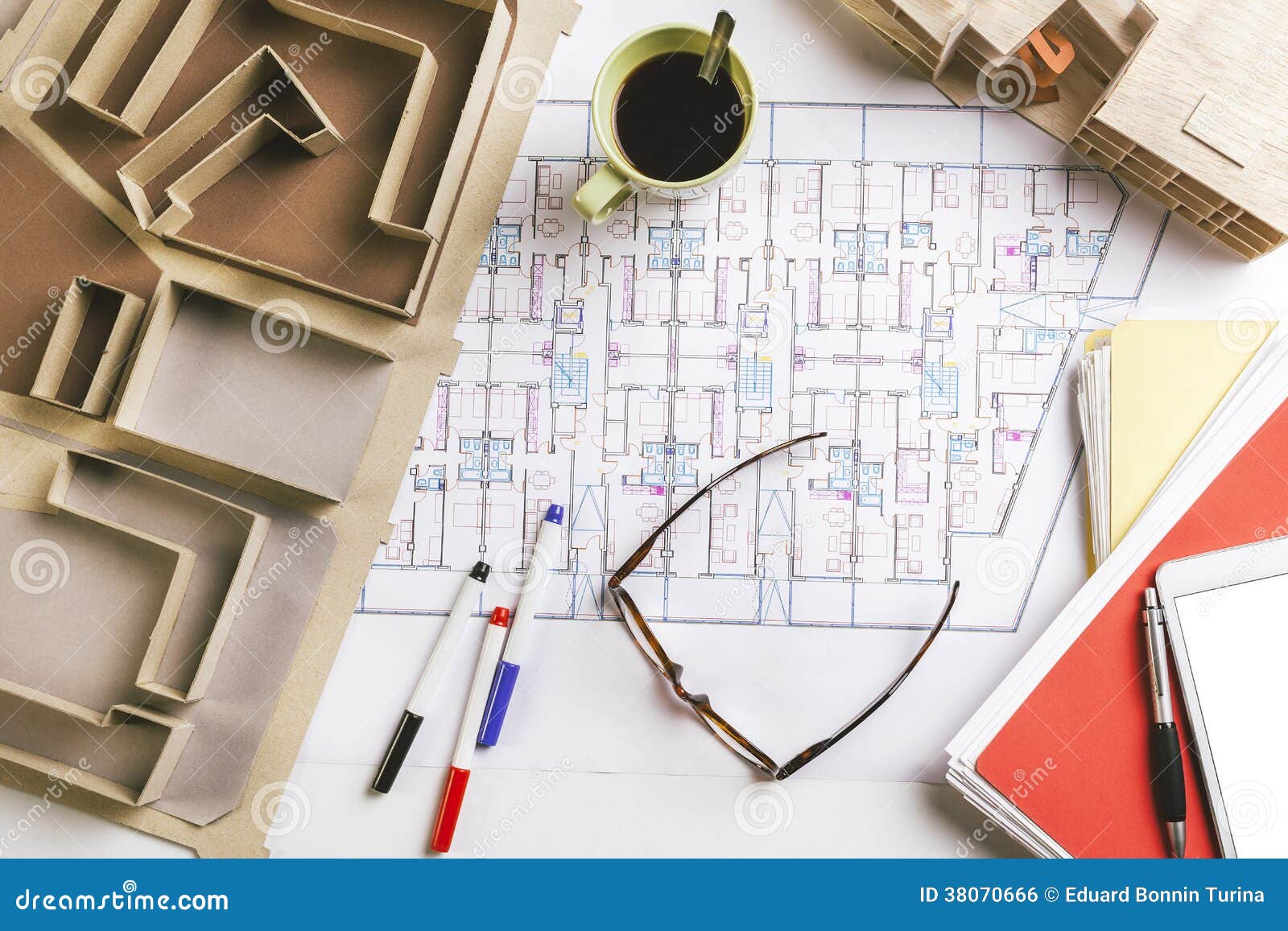 Overhead of Building Model and Drafting Tools on a Construction Plan ...