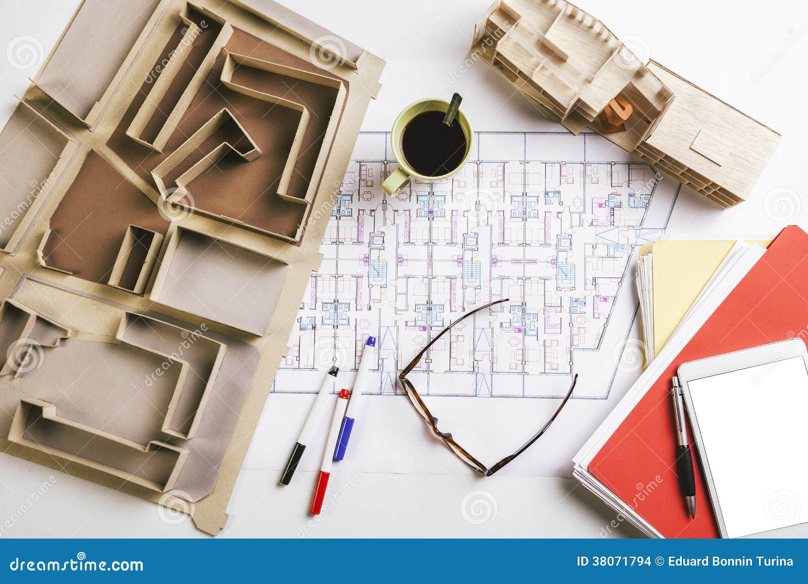 Overhead of Building Model and Drafting Tools on a Construction Plan ...