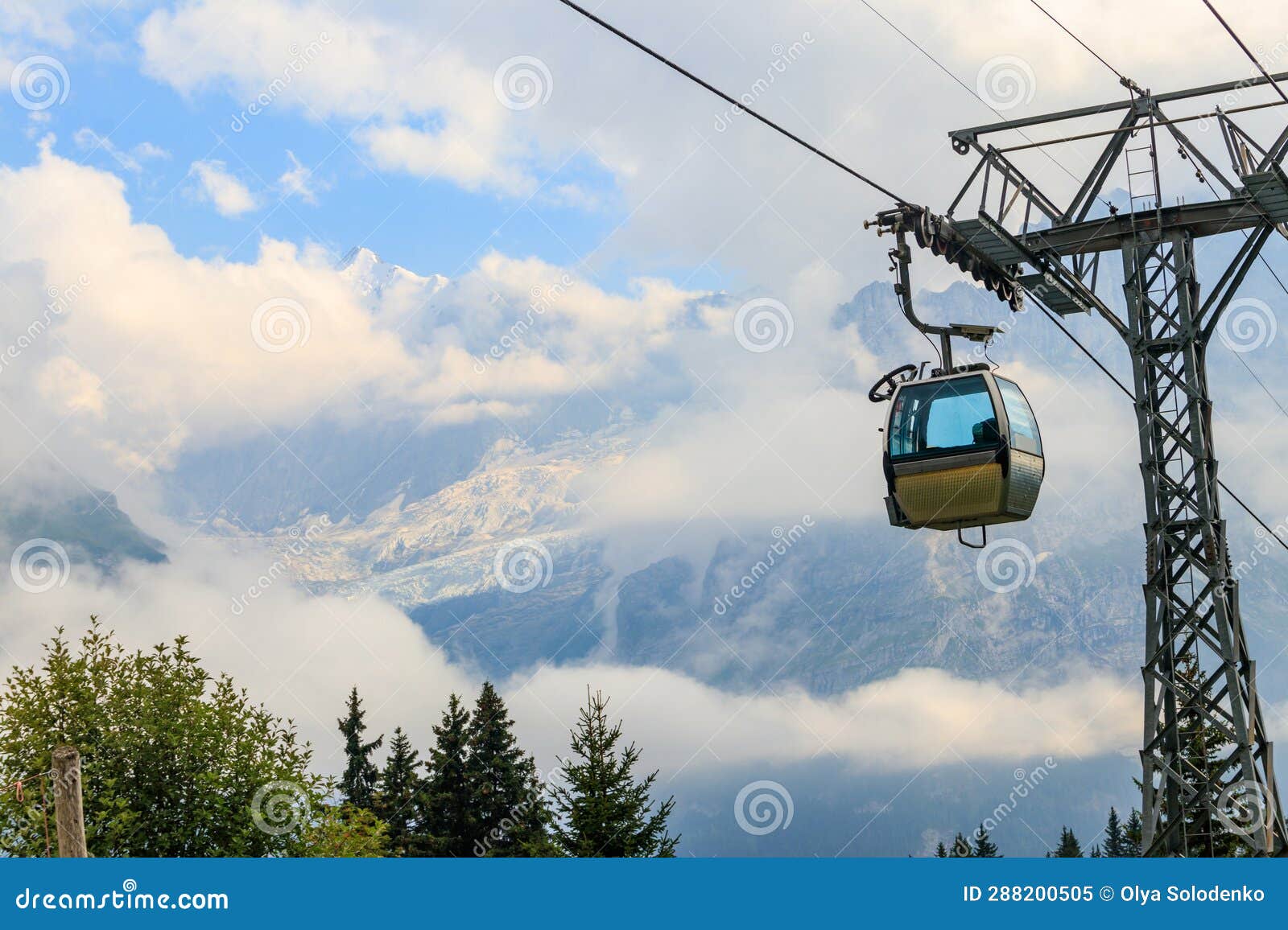 Cable Car In Grindelwald, Bern Canton, Switzerland Stock Photography ...