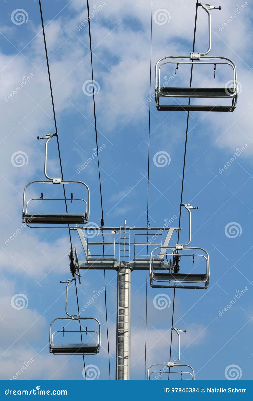 Overhead chair lift stock photo. Image of white, nature - 97846384