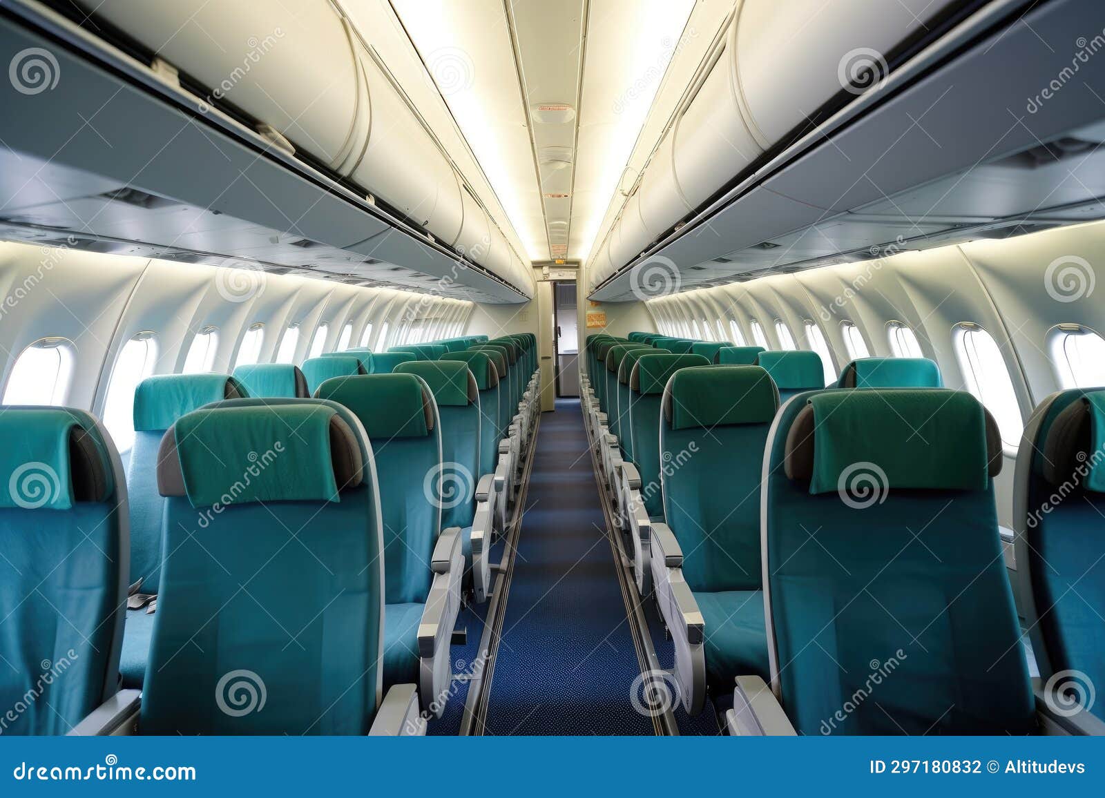 Overhead Compartments in an Empty Airplane Stock Photo - Image of plane ...