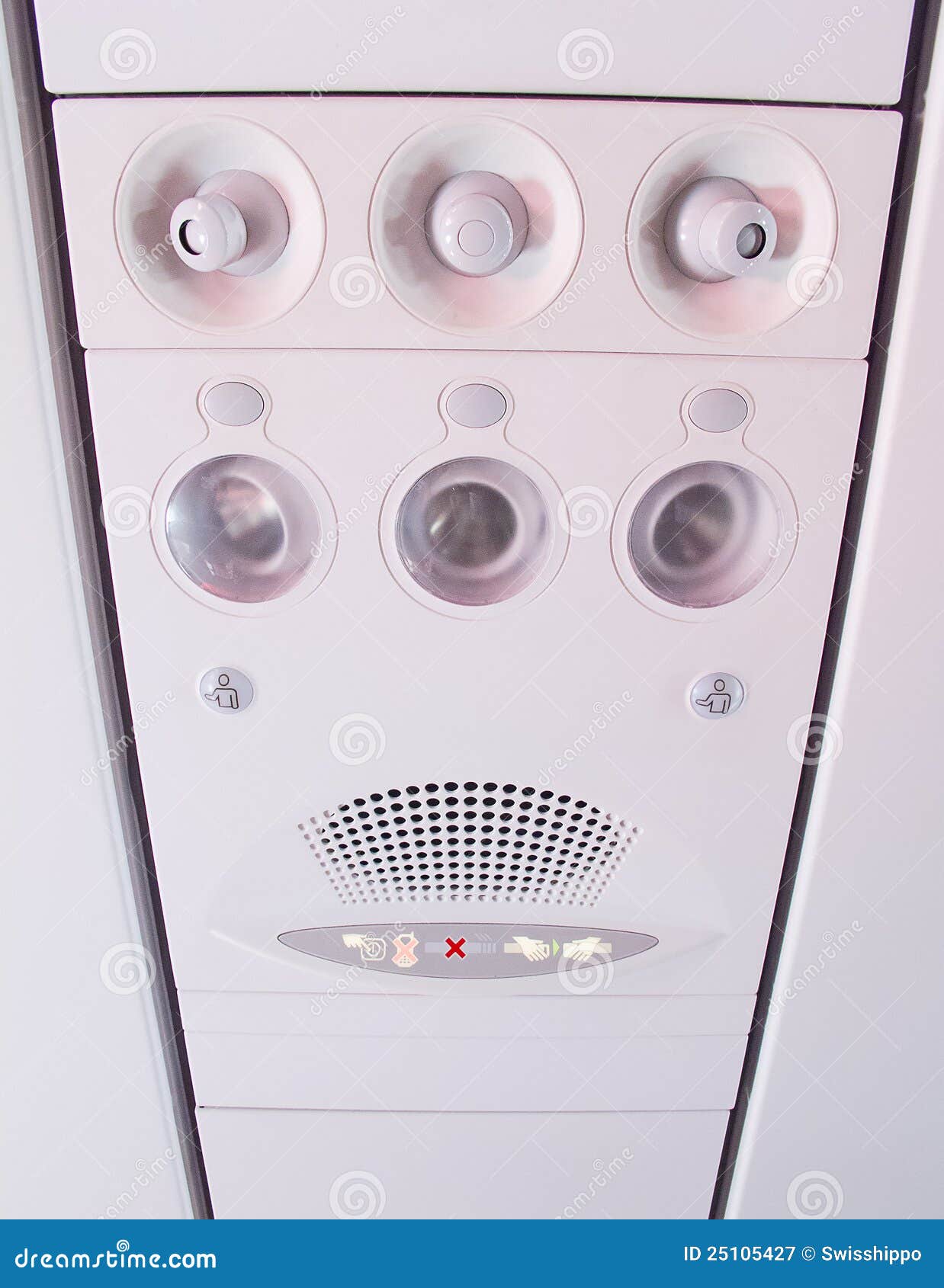 Overhead Console In The Modern Passenger Aircraft Royalty-Free Stock ...