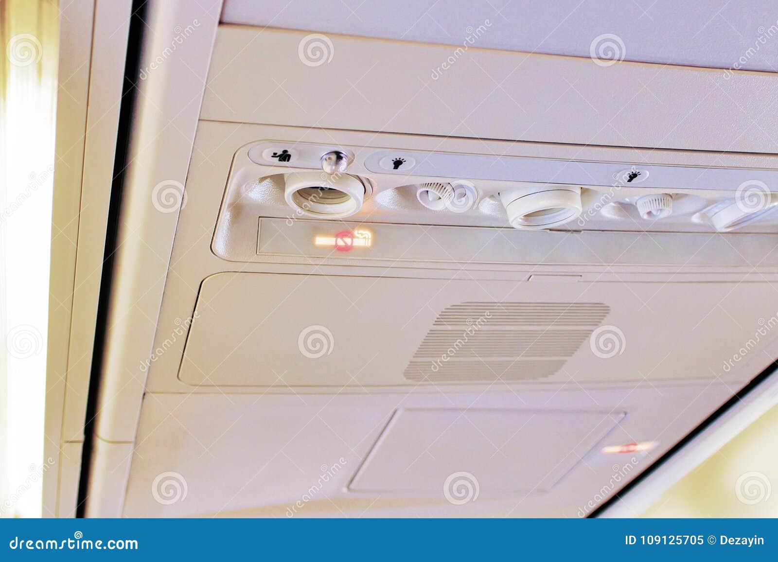 Overhead Console In The Passenger Aircraft Stock Image | CartoonDealer ...