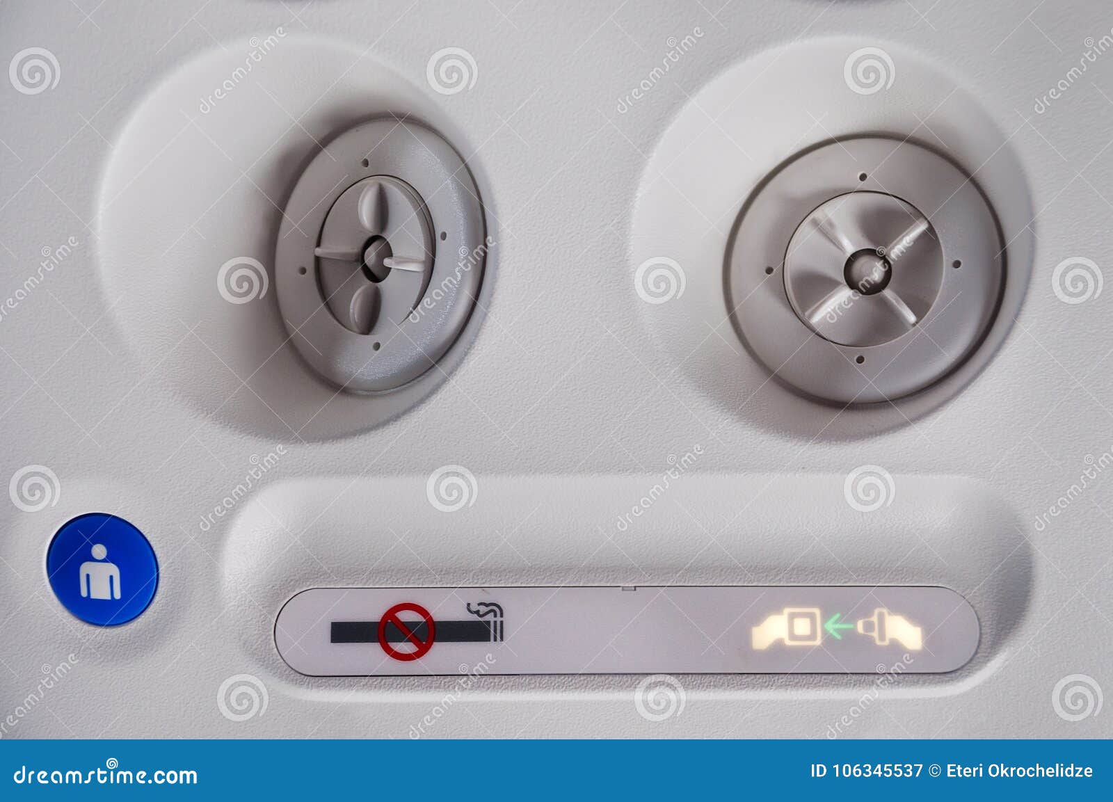 Overhead Console In The Modern Passenger Aircraft Royalty-Free Stock ...