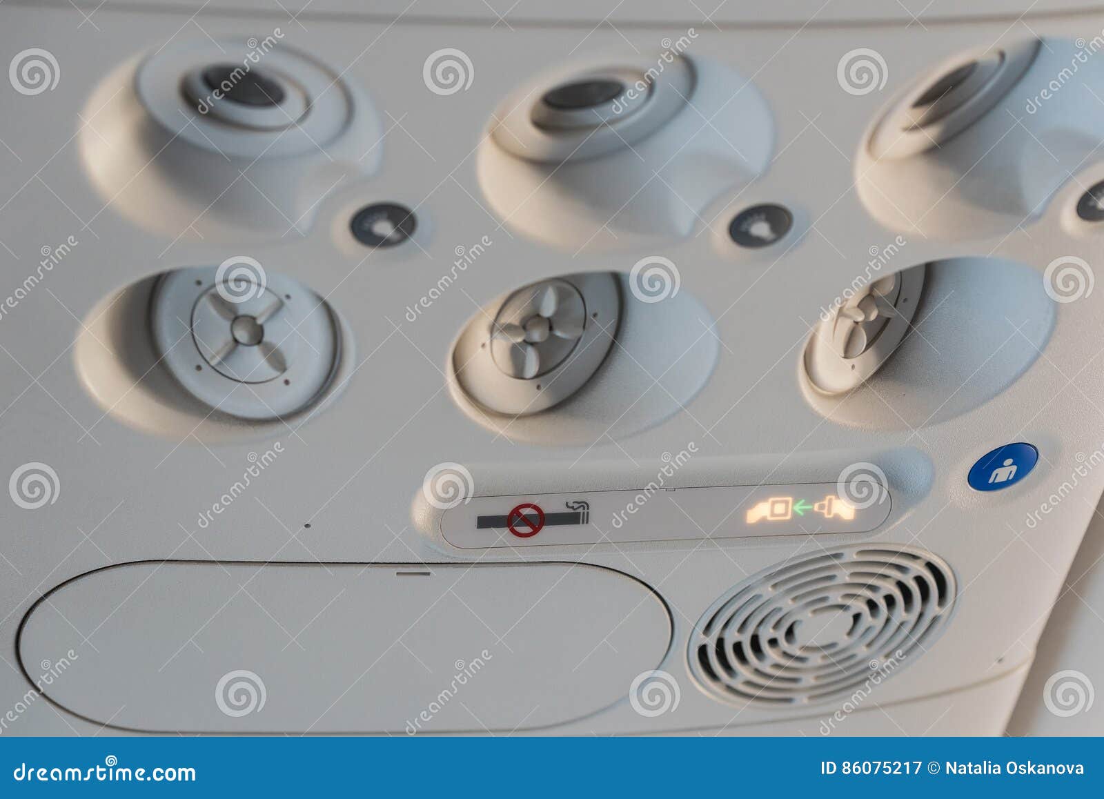 Overhead Console In The Modern Passenger Aircraft Royalty-Free Stock ...