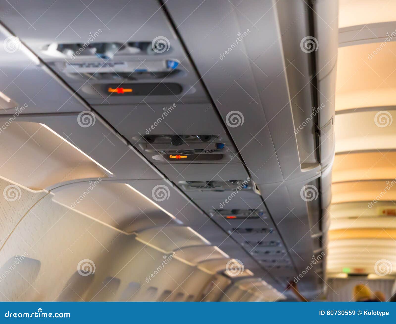 Overhead Console In The Modern Passenger Aircraft Royalty-Free Stock ...