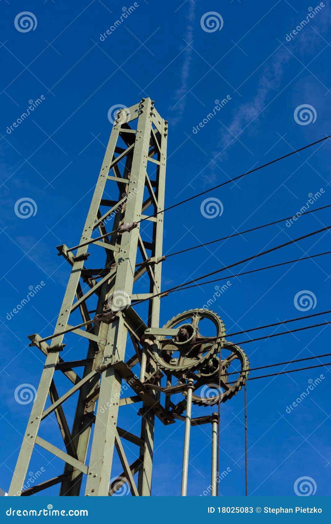 Overhead contact wiring stock image. Image of rail, electrical - 18025083