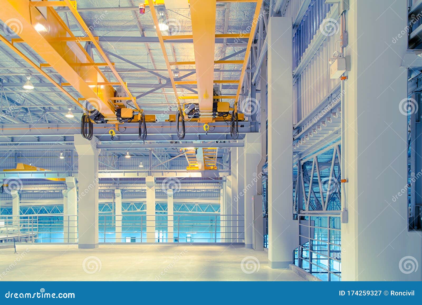 Overhead crane factory stock image. Image of hangar - 174259327