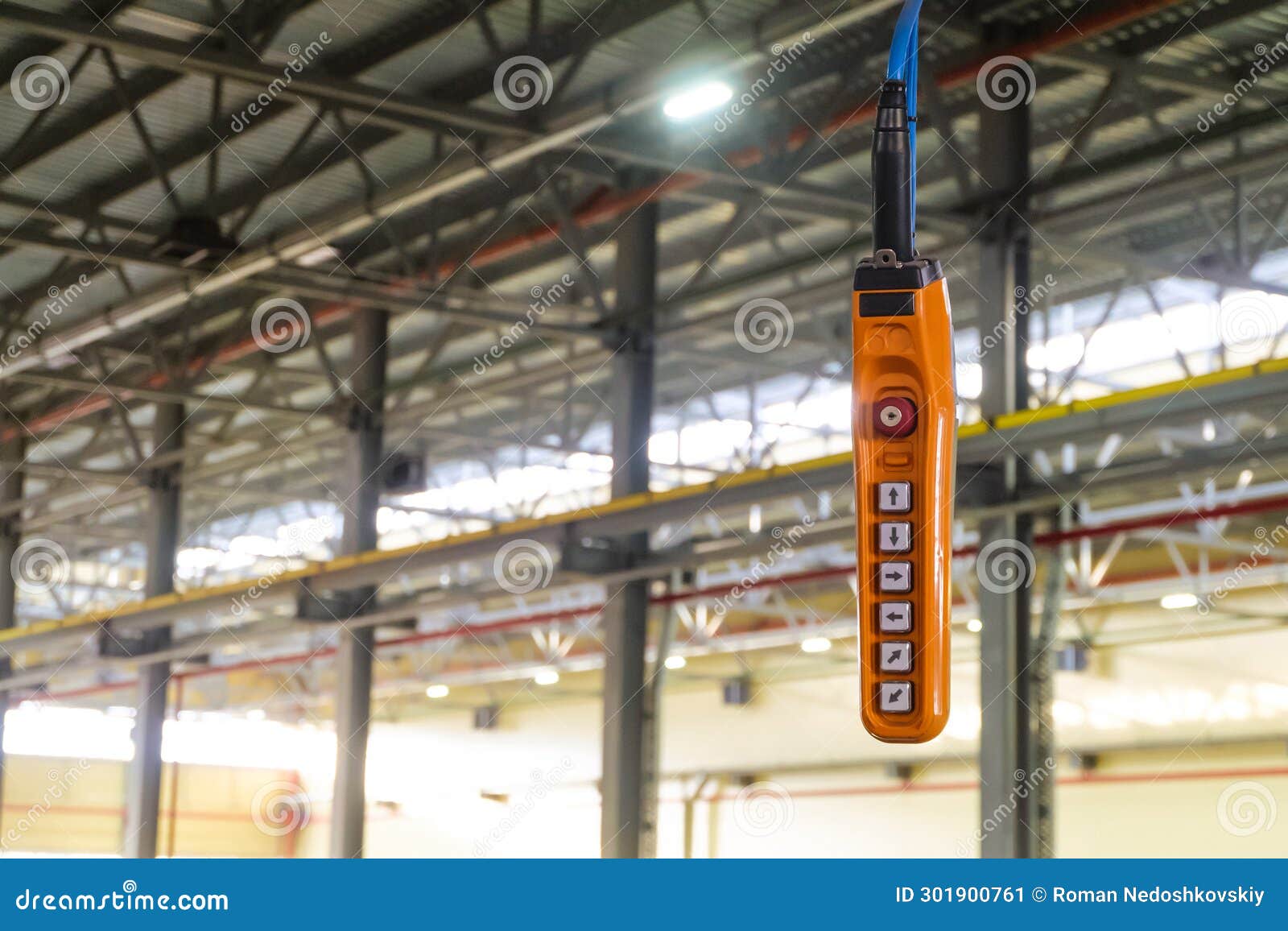 Overhead Crane Hand Remote Control Panel in Industrial Building Stock ...