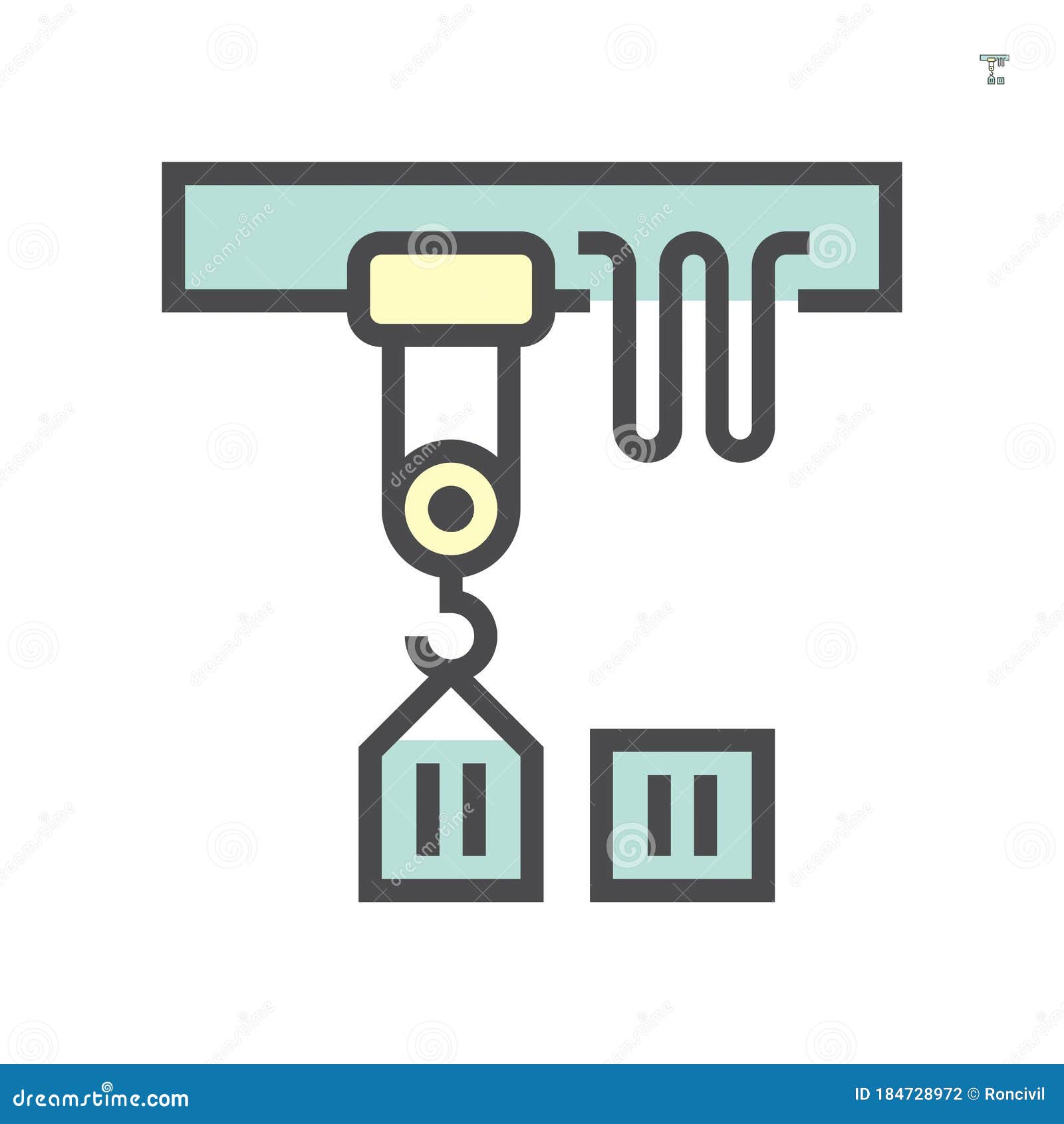 Overhead crane icon stock vector. Illustration of isolated - 184728972