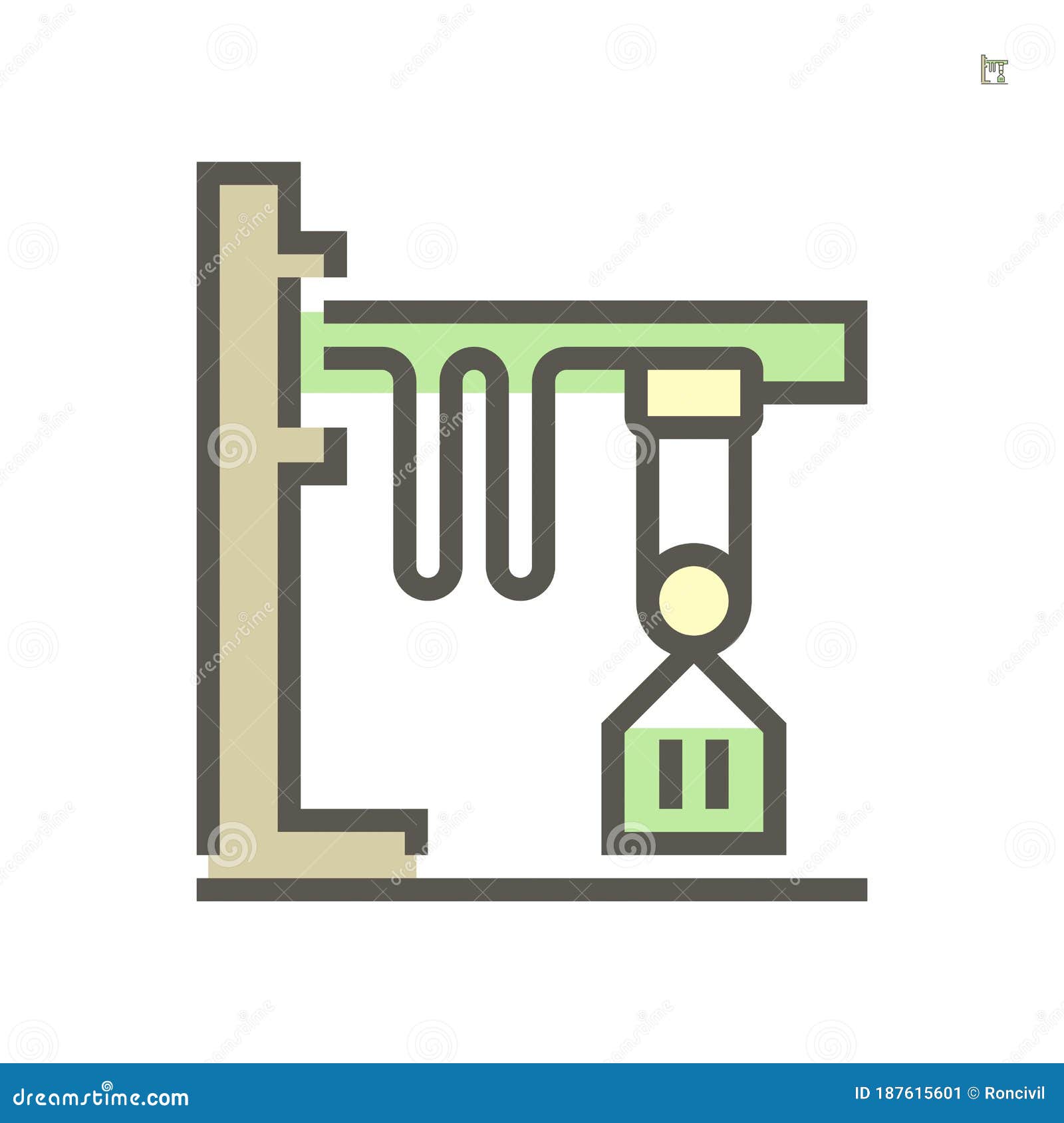 Overhead crane icon stock vector. Illustration of engineering - 187615601