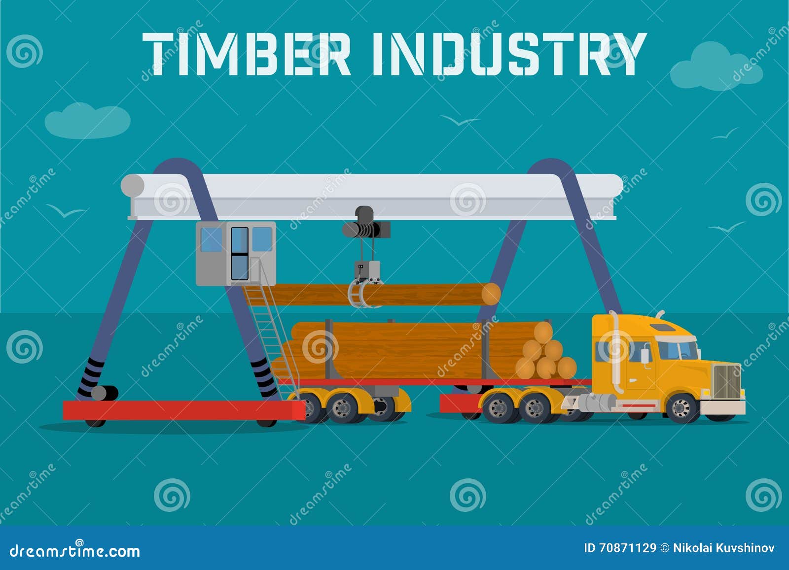 Overhead Crane Cartoon Vector | CartoonDealer.com #70460739