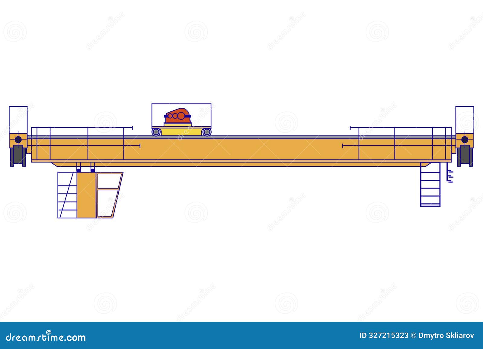 Overhead Crane Sketch with. Drawing Stock Vector - Illustration of iron ...
