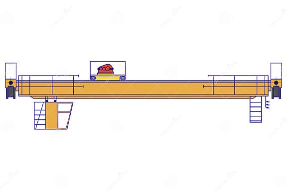 Overhead Crane Sketch with. Drawing Stock Vector - Illustration of iron ...