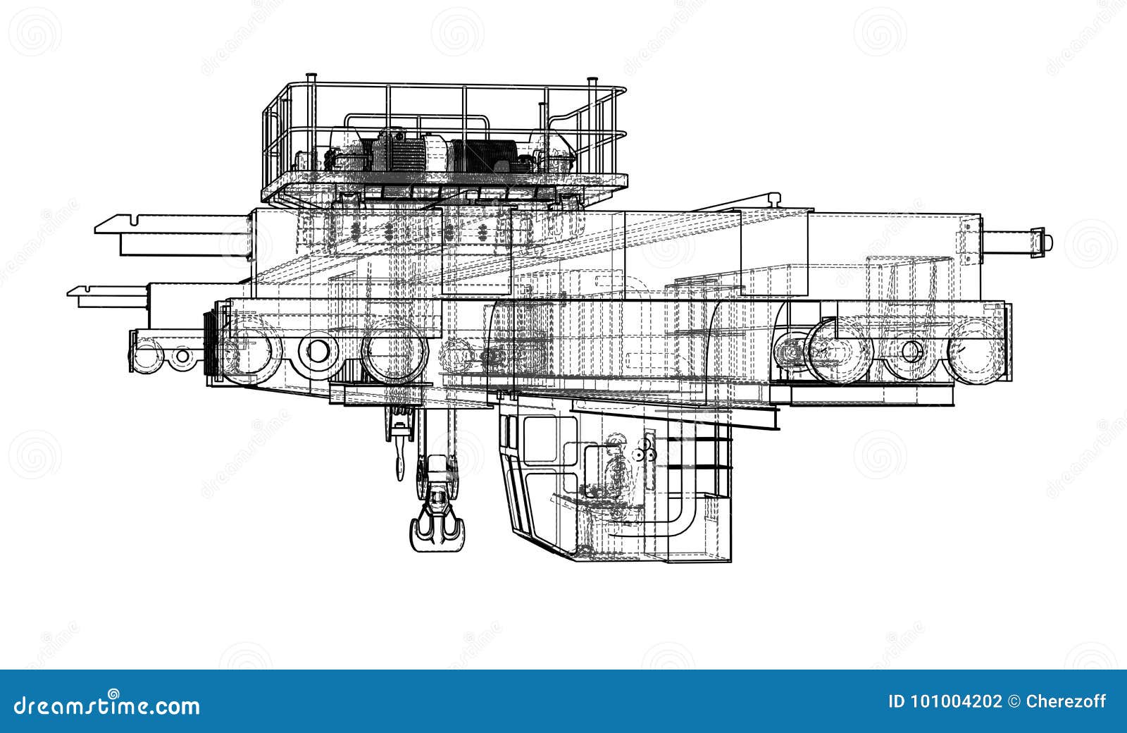 Overhead Crane Sketch. Vector | CartoonDealer.com #101004202