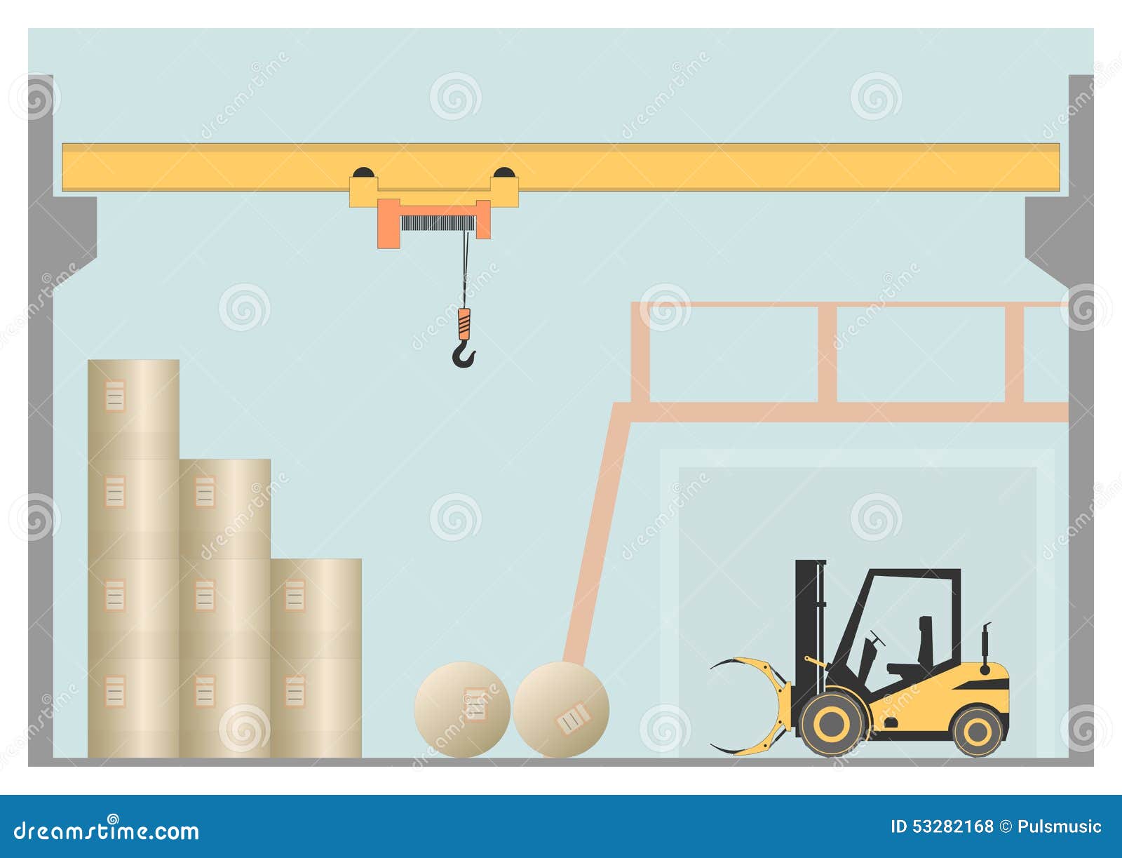 Overhead Crane Cartoon Vector | CartoonDealer.com #70460739