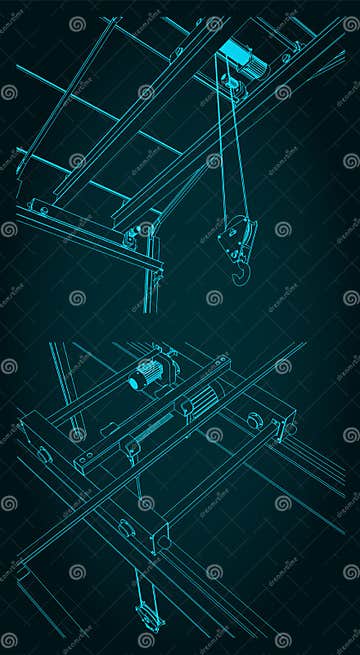 Overhead Crane and Warehouse Structure Stock Vector - Illustration of ...