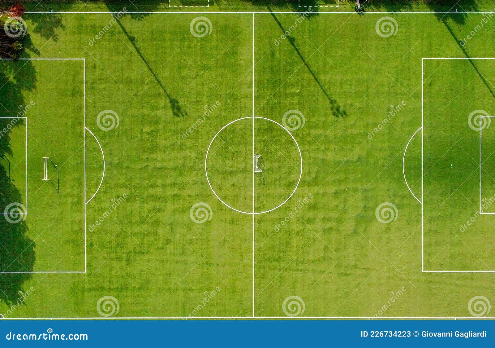 Overhead Downward Aerial View of an Empty Soccer Field Stock Image ...