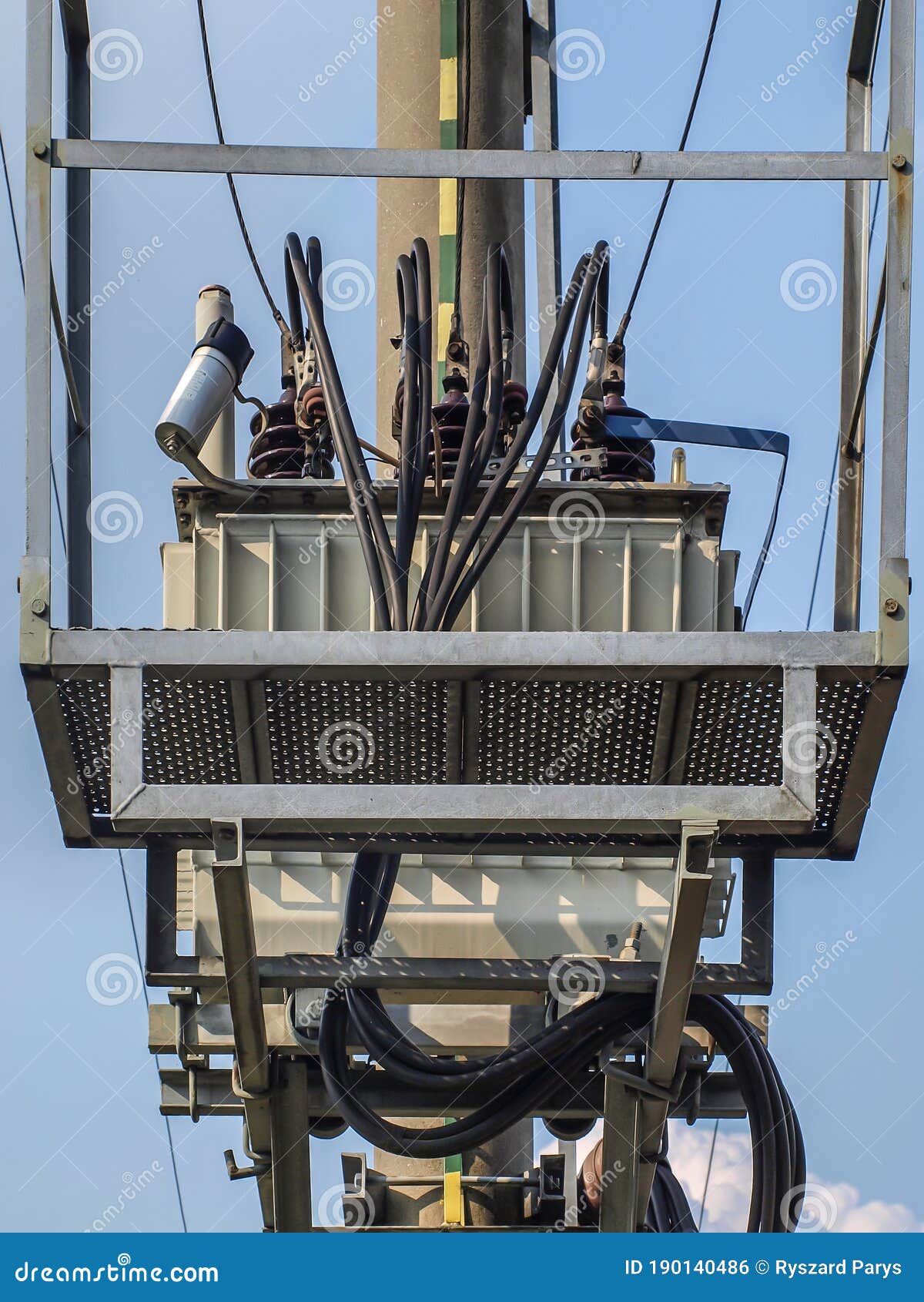 Overhead Electrical Substation Stock Image | CartoonDealer.com #226273963