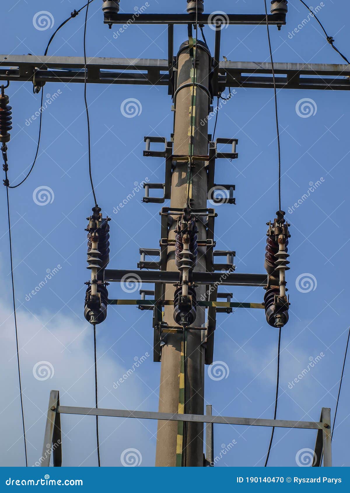 Overhead Electrical Substation Stock Image | CartoonDealer.com #226273963
