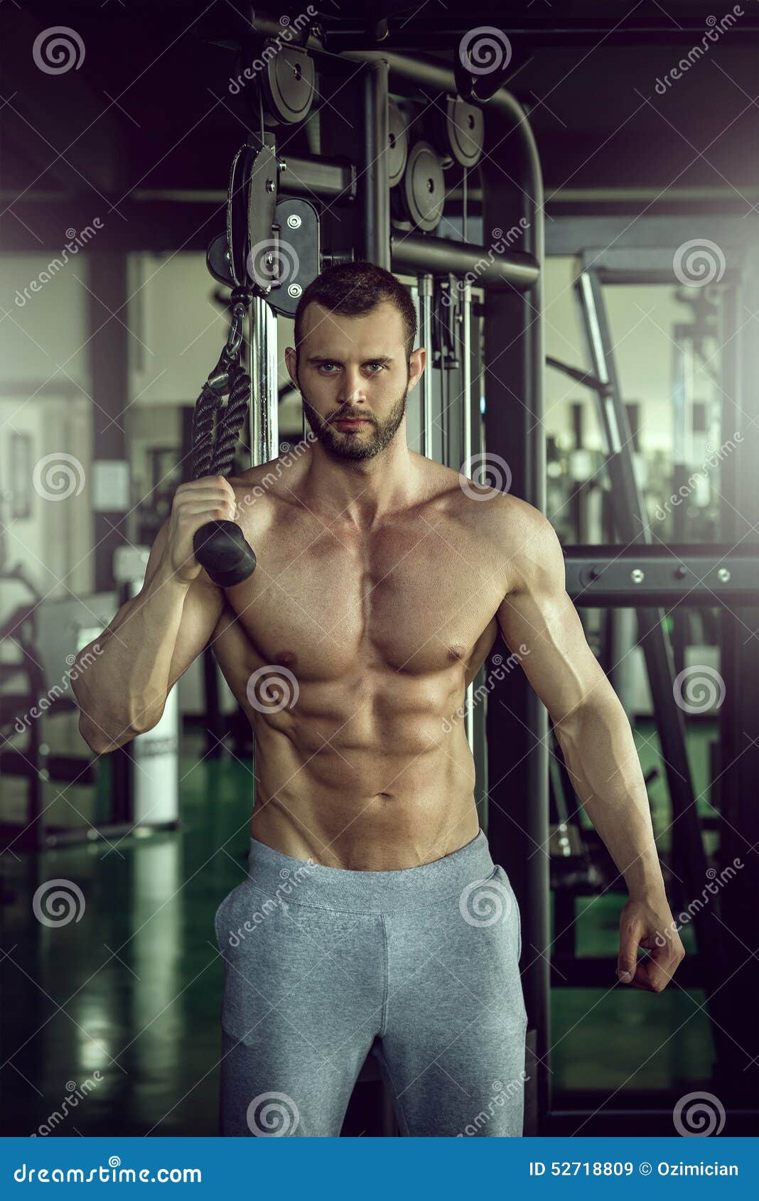 Overhead Extension Rope Exercise Stock Image - Image of shoulder, power ...