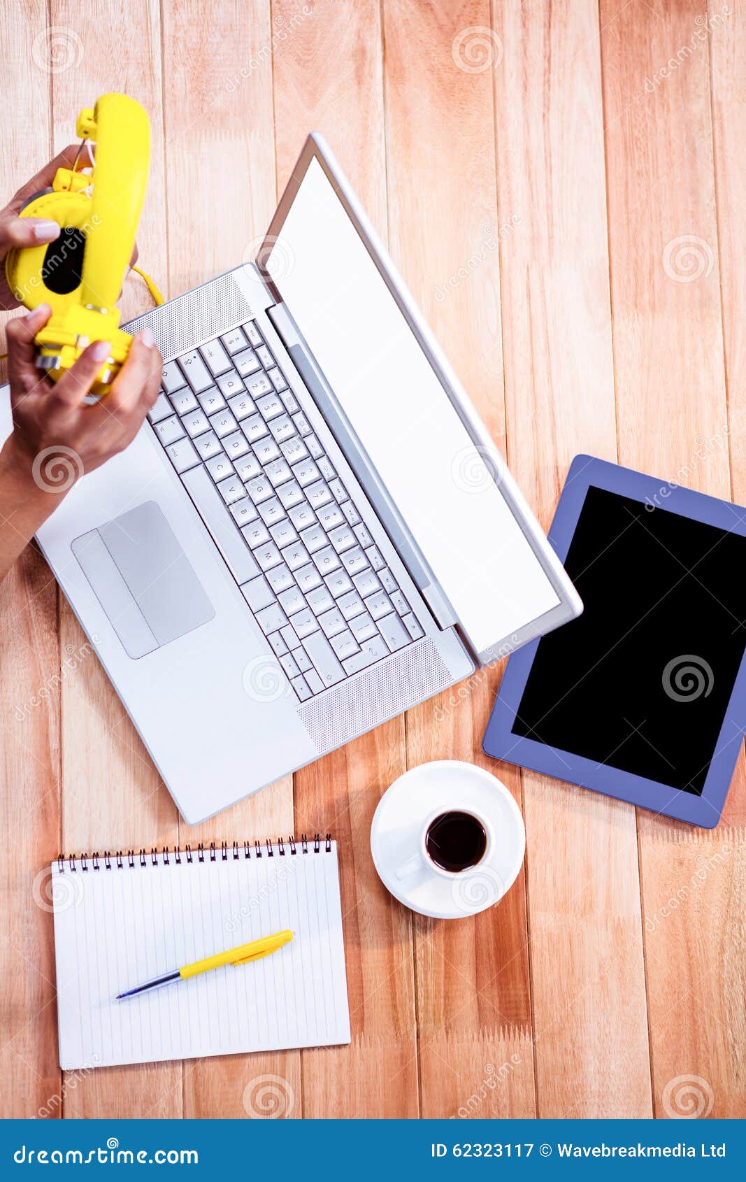 Overhead Feminine Hands Holding Headphones Stock Photos - Free ...