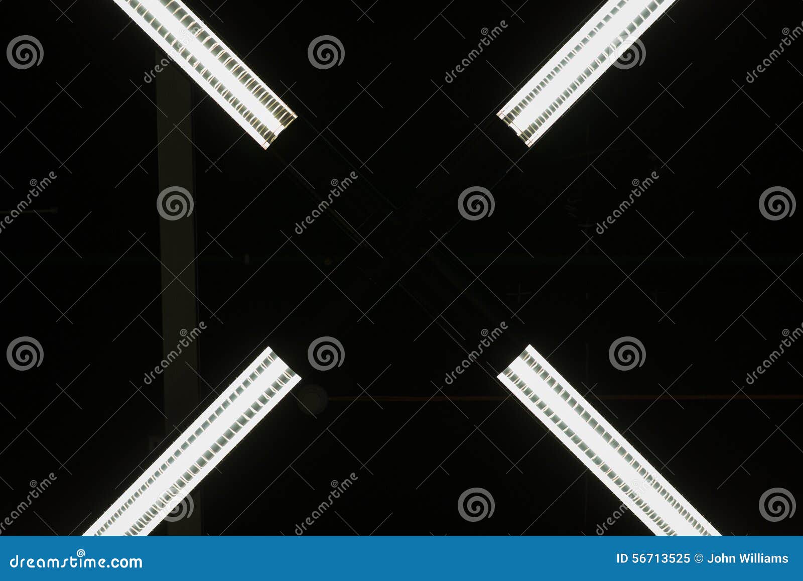 Overhead Fluorescent Lighting Units Stock Image - Image of lamp ...