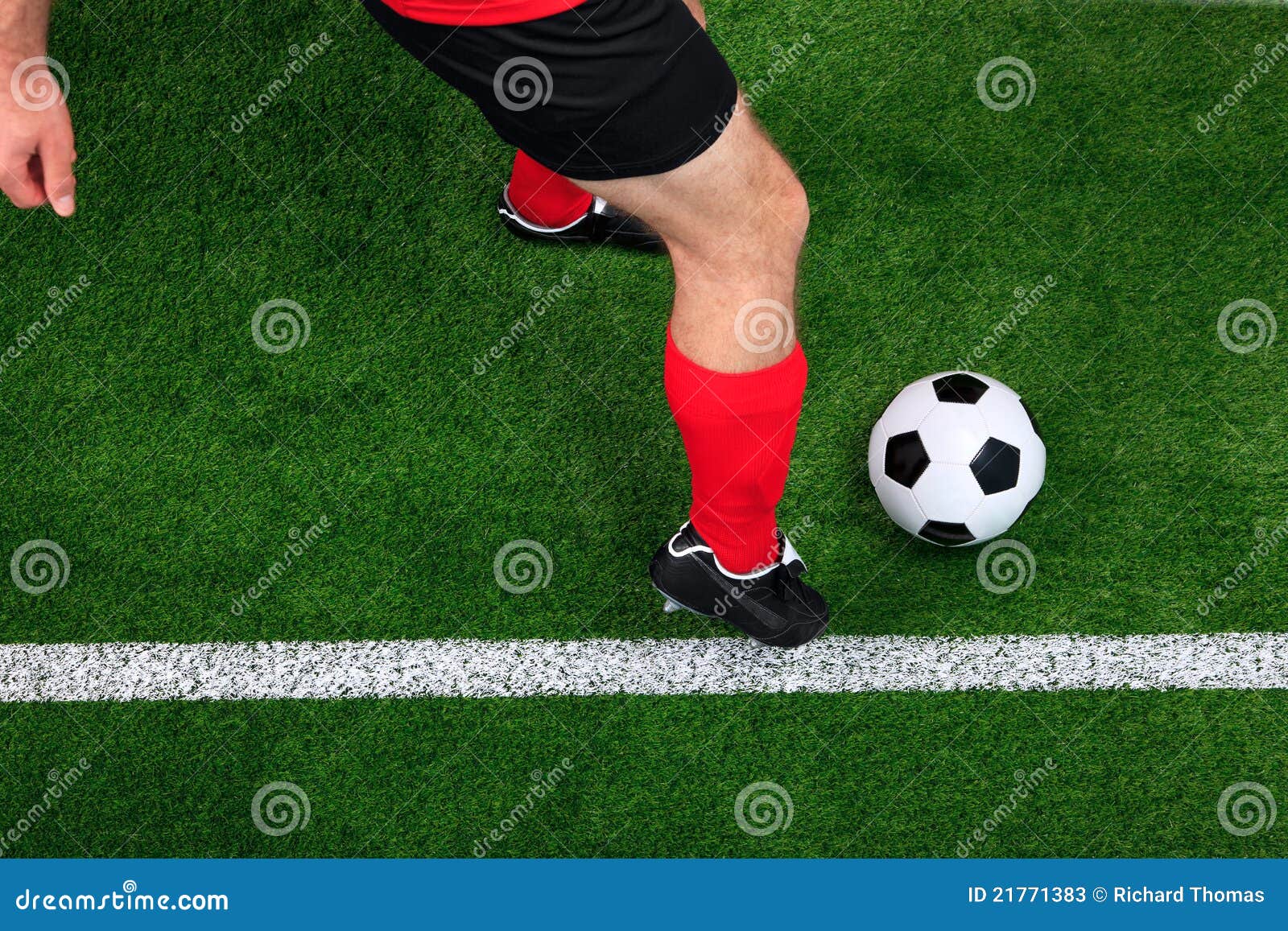 Overhead Football Player Dribbling Stock Image - Image of tackle, kick ...
