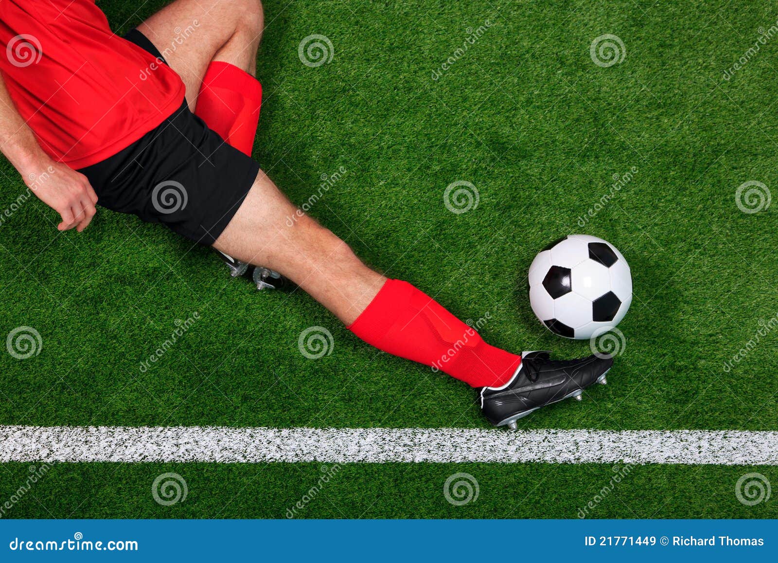 Overhead Football Player Sliding Stock Image - Image of sportsman ...