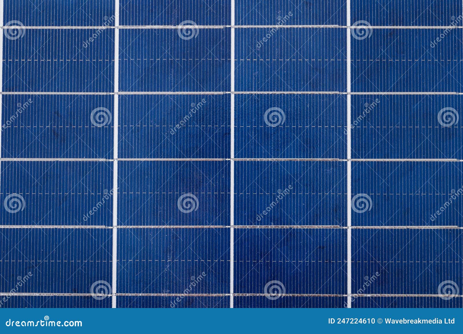 Overhead Full Frame Shot of White Grid Patterns on Blue Solar Panel ...