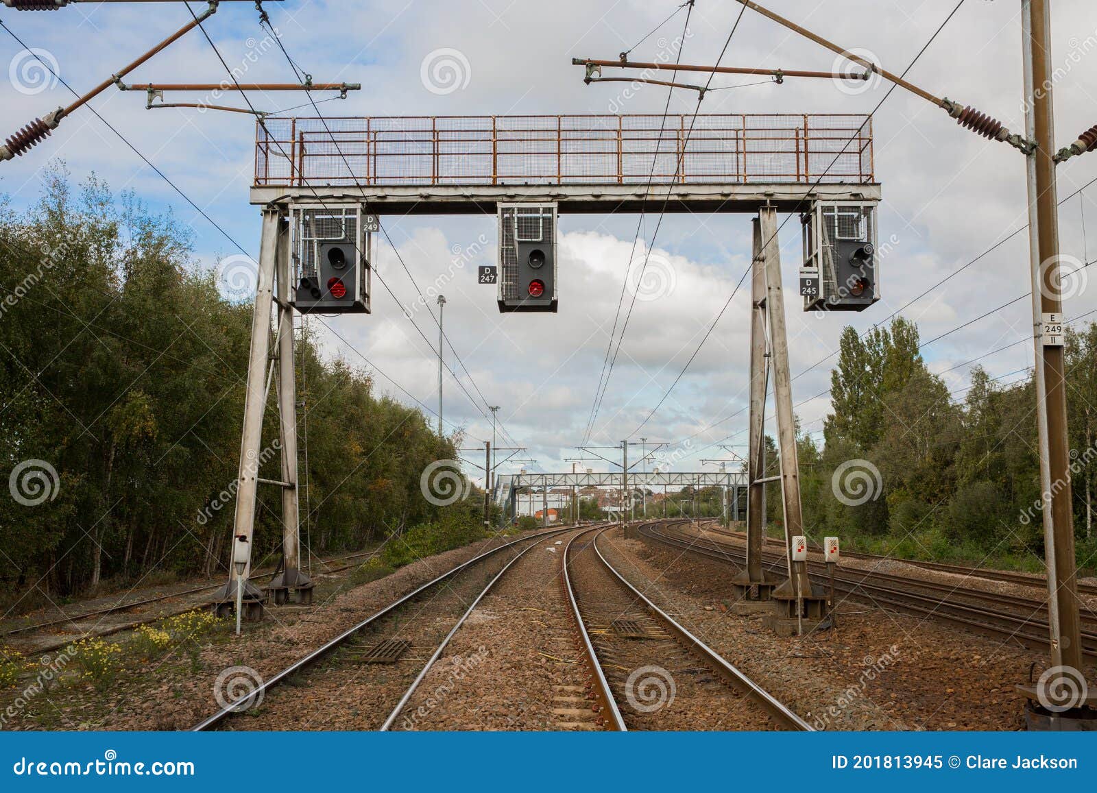 Overhead Gantry Rail Signals Stock Image - Image of industrial ...
