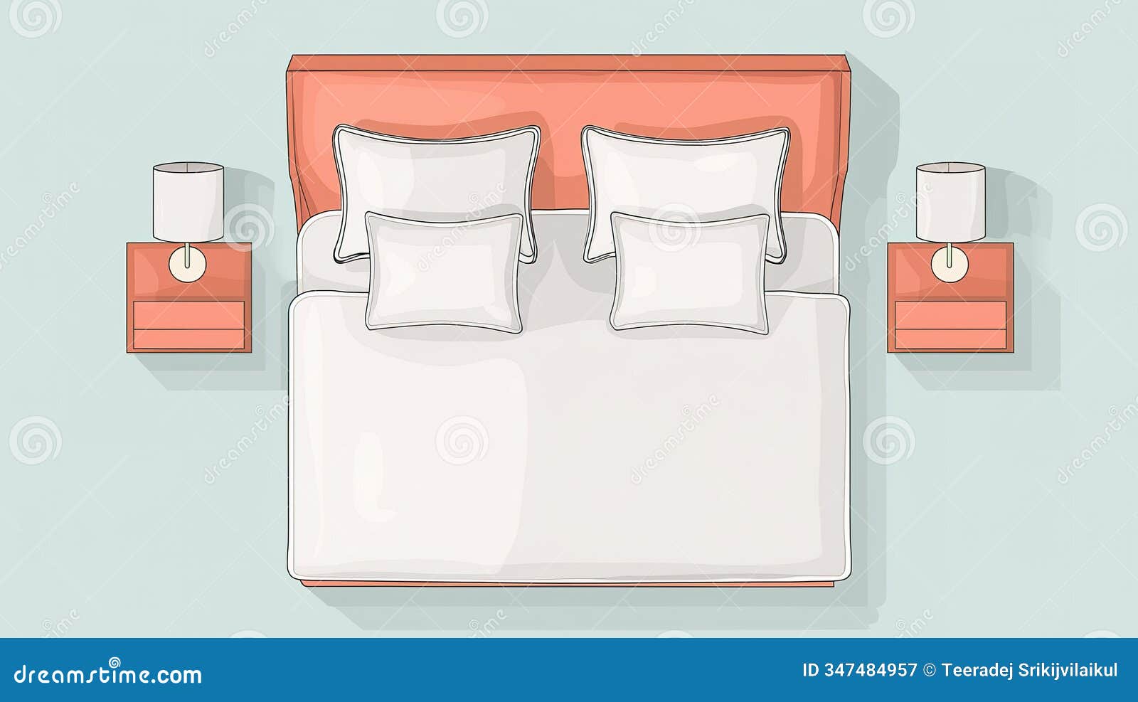 Bed Setup for GERD: Elevated Pillow Arrangement Stock Illustration ...