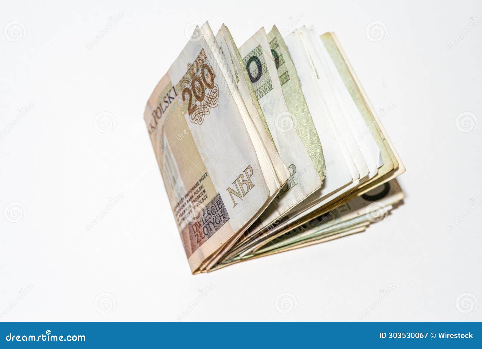 Overhead Image of a Pile of British Currency, Consisting of 100 and 200 ...