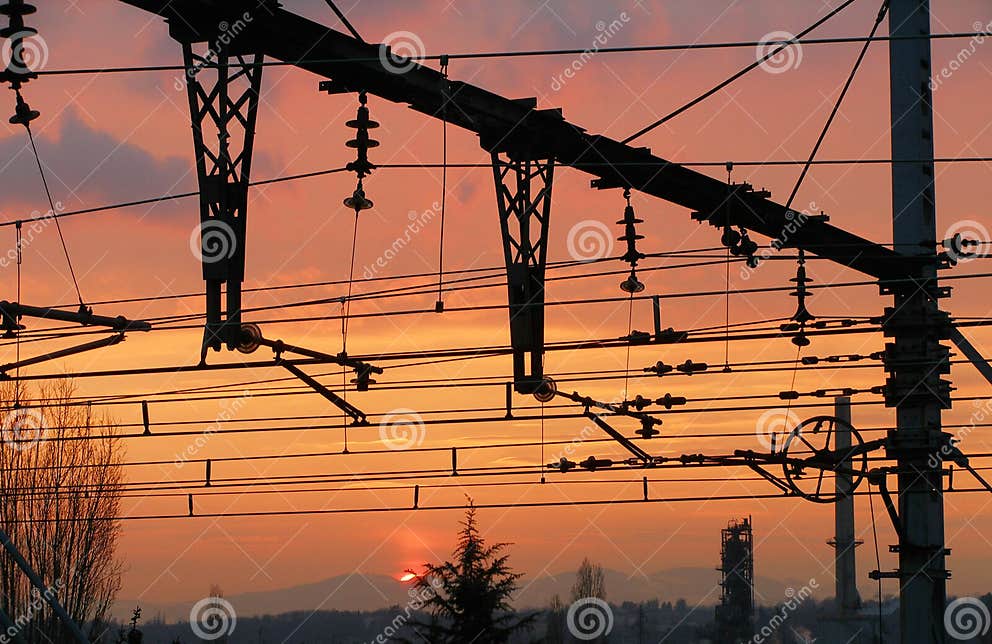 Overhead-line stock photo. Image of dawn, shade, sleep - 387040
