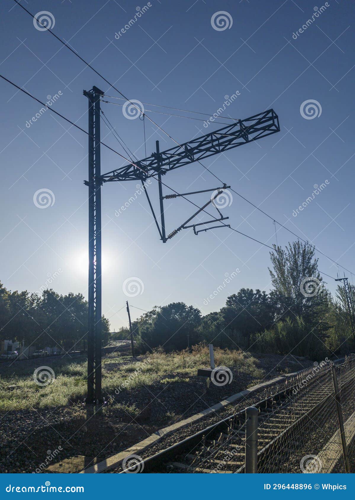 Overhead Line of the High-speed Train Stock Photo - Image of backlit ...