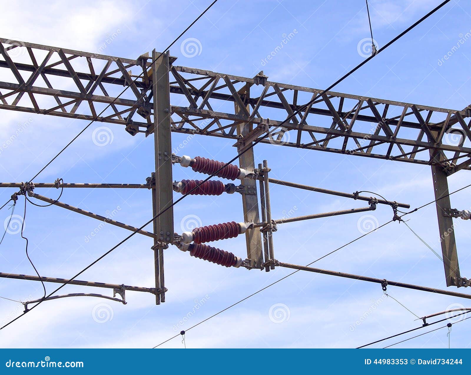 Overhead Line of Railway Tracks Stock Image - Image of pattern, device ...