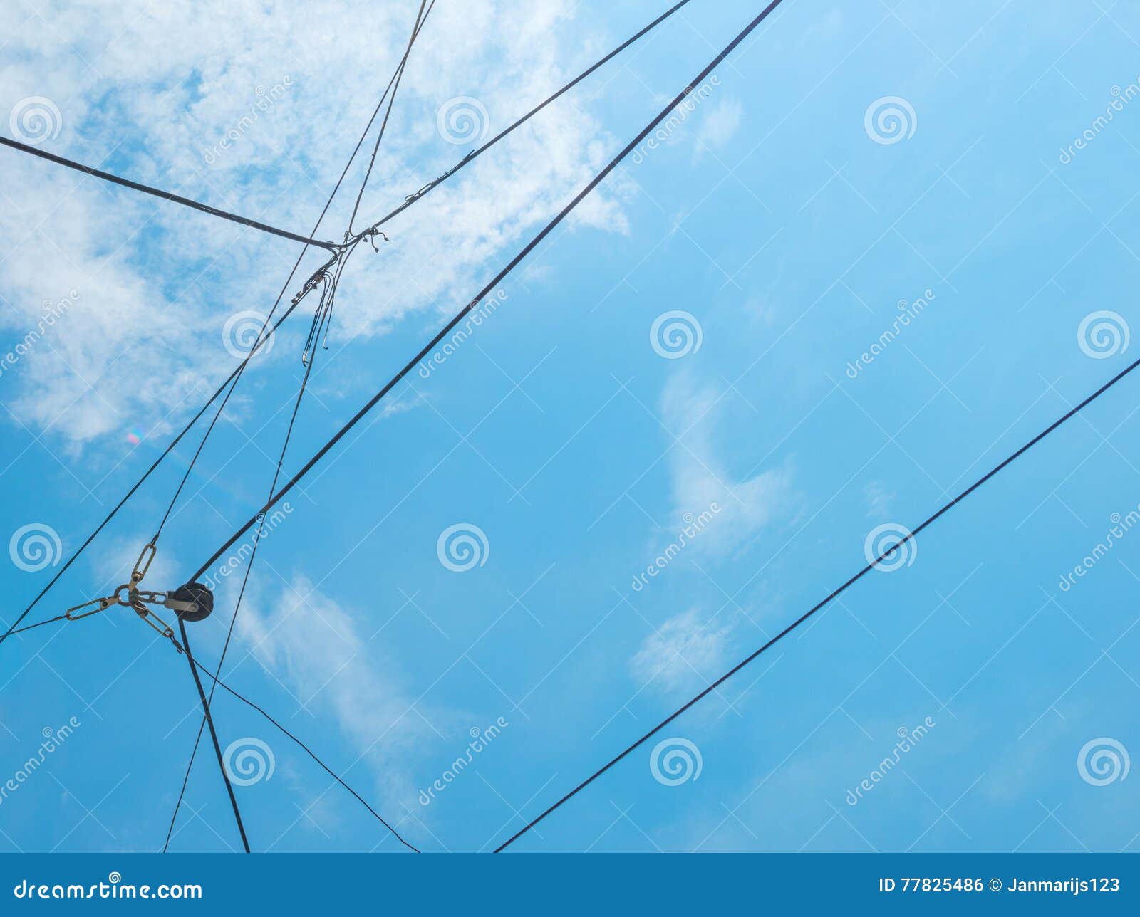 Overhead Lines for Electric Trams Stock Photo - Image of sunny, nature ...